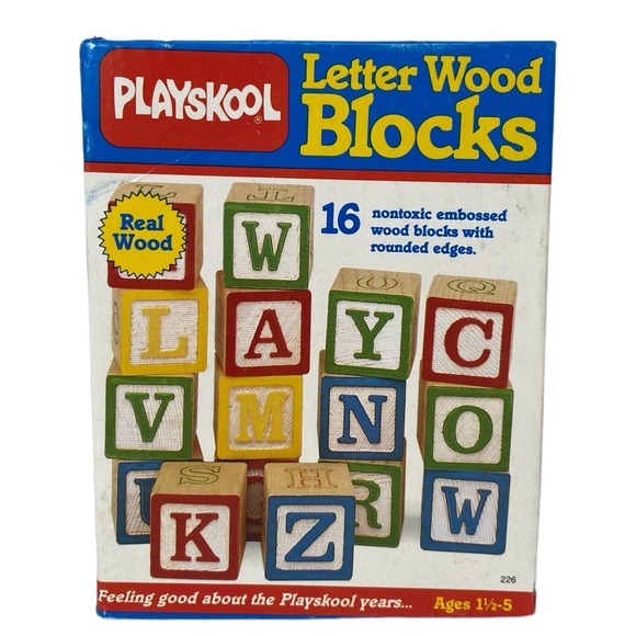 Playschool | Toys | Vintage 986 Playschool Wooden Alphabet Blocks Nos ...